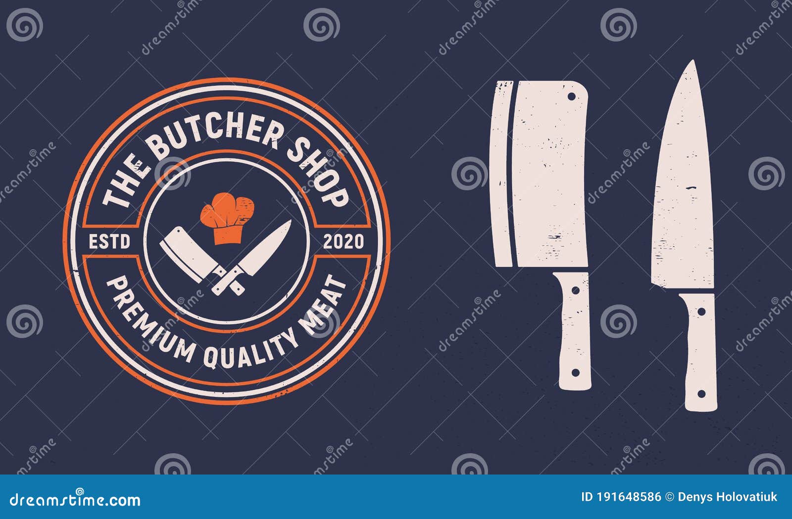The Butcher Shop Vintage Logo. Butchery And Meat Shop Emblem With Meat ... The Butcher Shop Vintage Logo. Butchery And Meat Shop Emblem With Meat ...