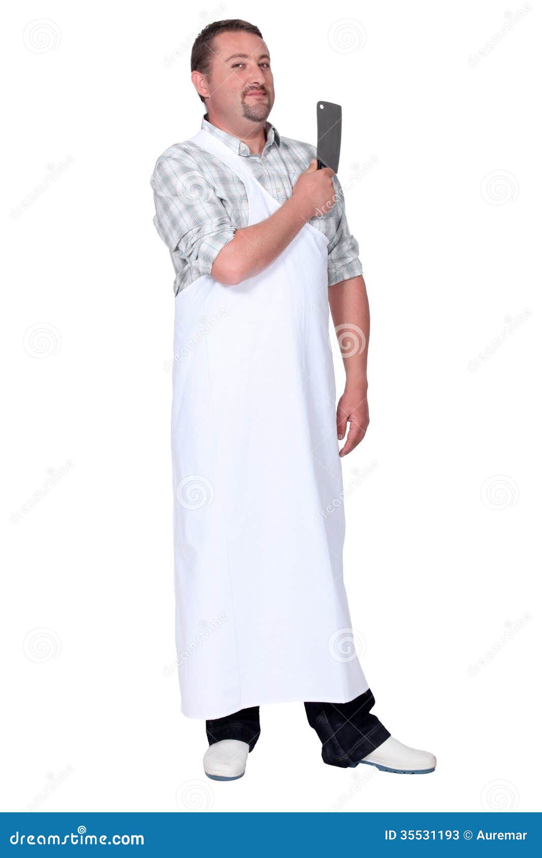Butcher stock image. Image of frontview, wearing, standing - 35531193