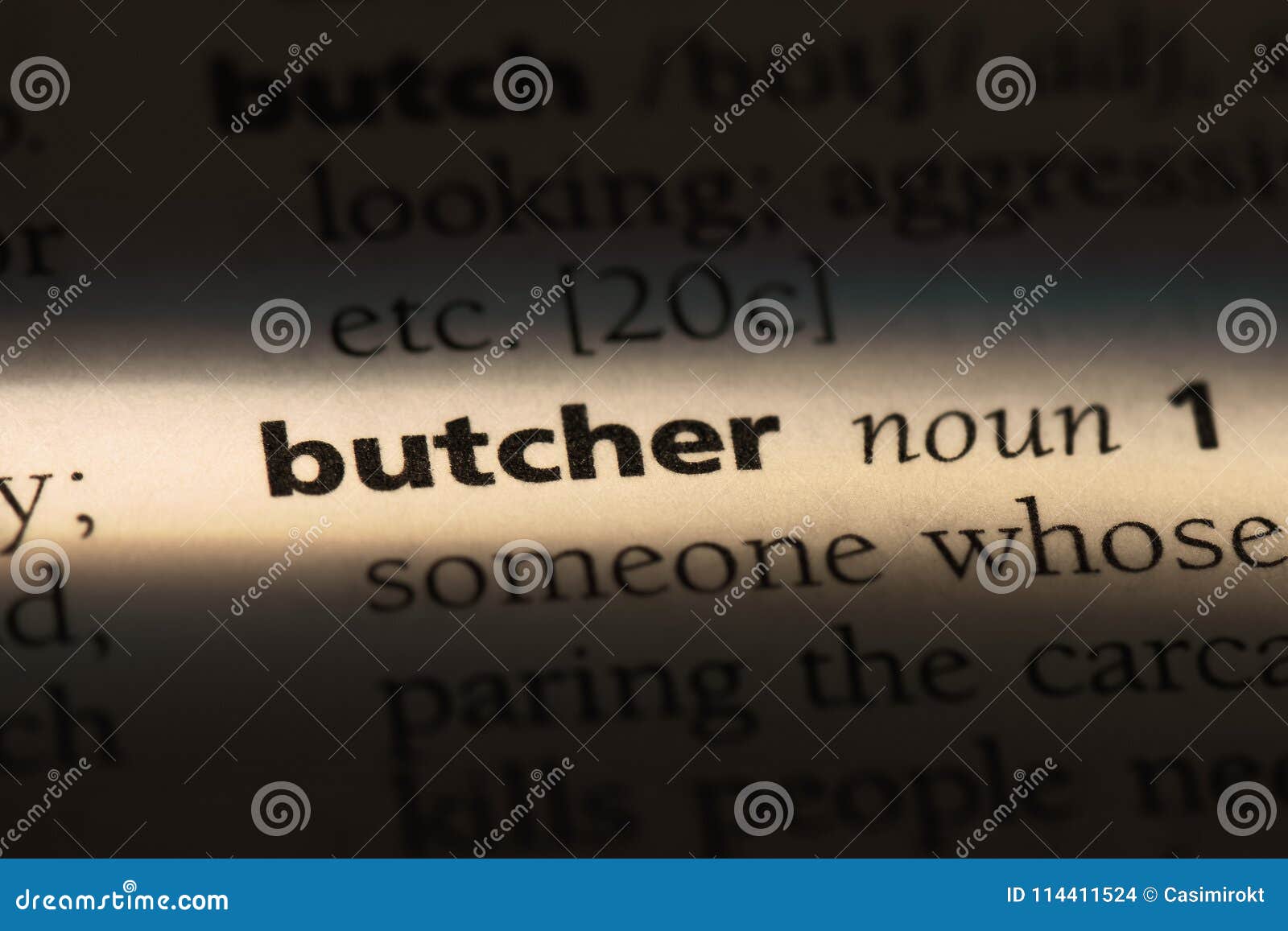 Butcher stock photo. Image of butcher, paper, dictionary - 114411524