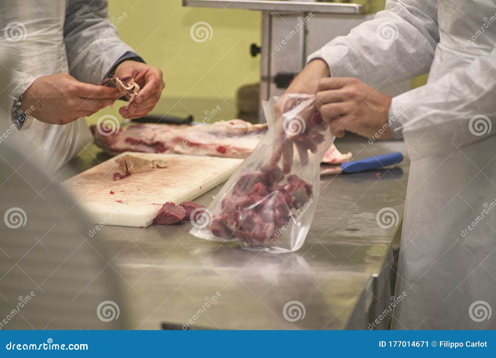 Butcher at work 15 stock image. Image of meat, occupation - 177014671