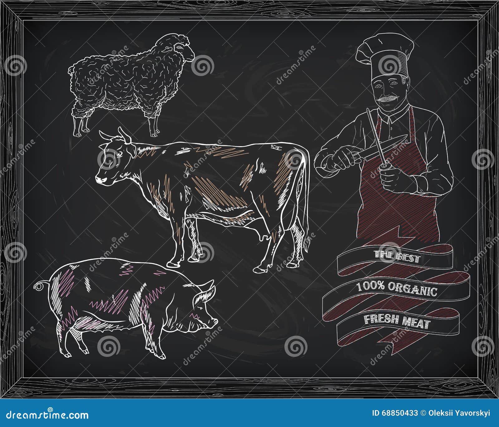 Butchering Beef Diagram, Pork, Lamb and Cook Stock Vector ...