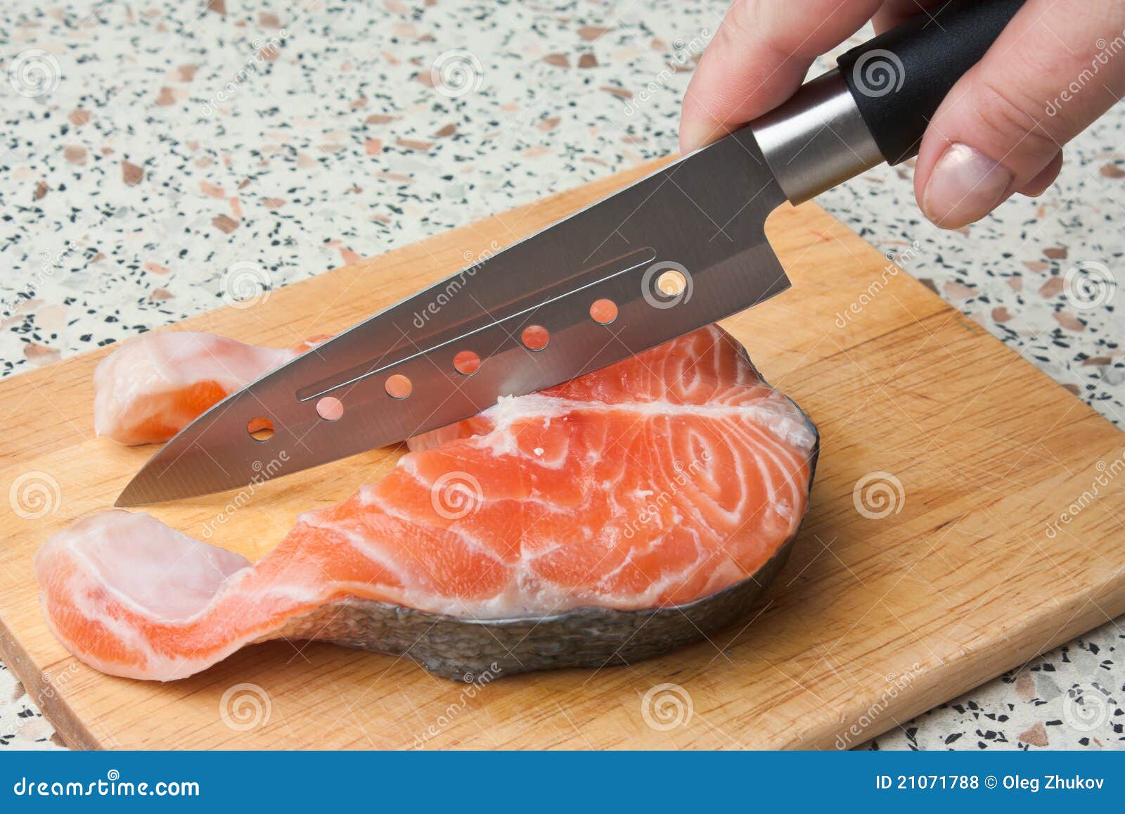 Butchering of salmon stock photo. Image of fish, cuisine - 21071788