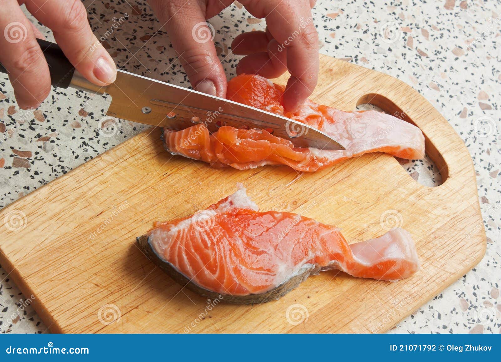 Butchering of salmon stock photo. Image of butchering - 21071792