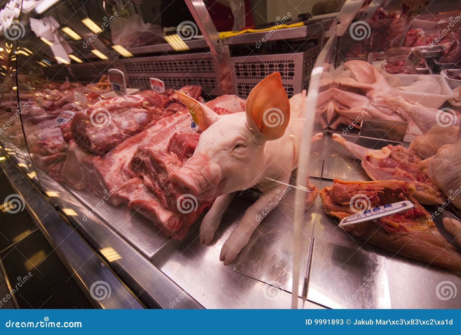 Butchers Store on Marketplace Stock Image - Image of butcher, market ...