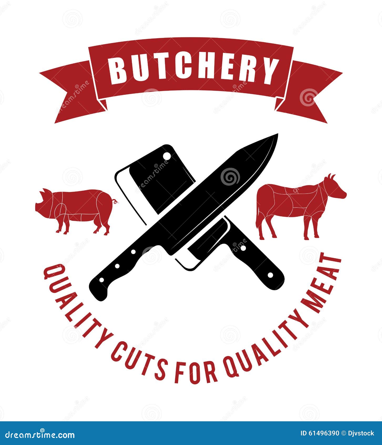 Butchery or butcher theme stock vector. Illustration of owner - 61496390
