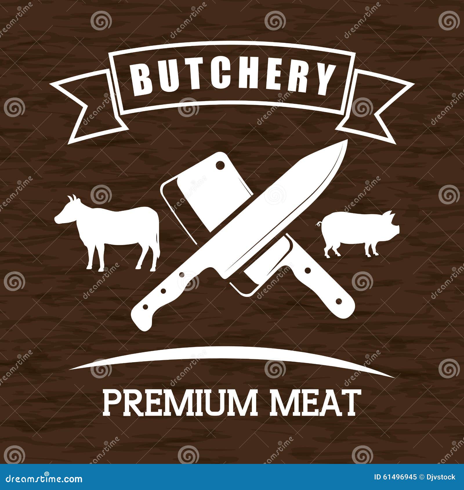 Butchery or butcher theme stock vector. Illustration of silhouette ...