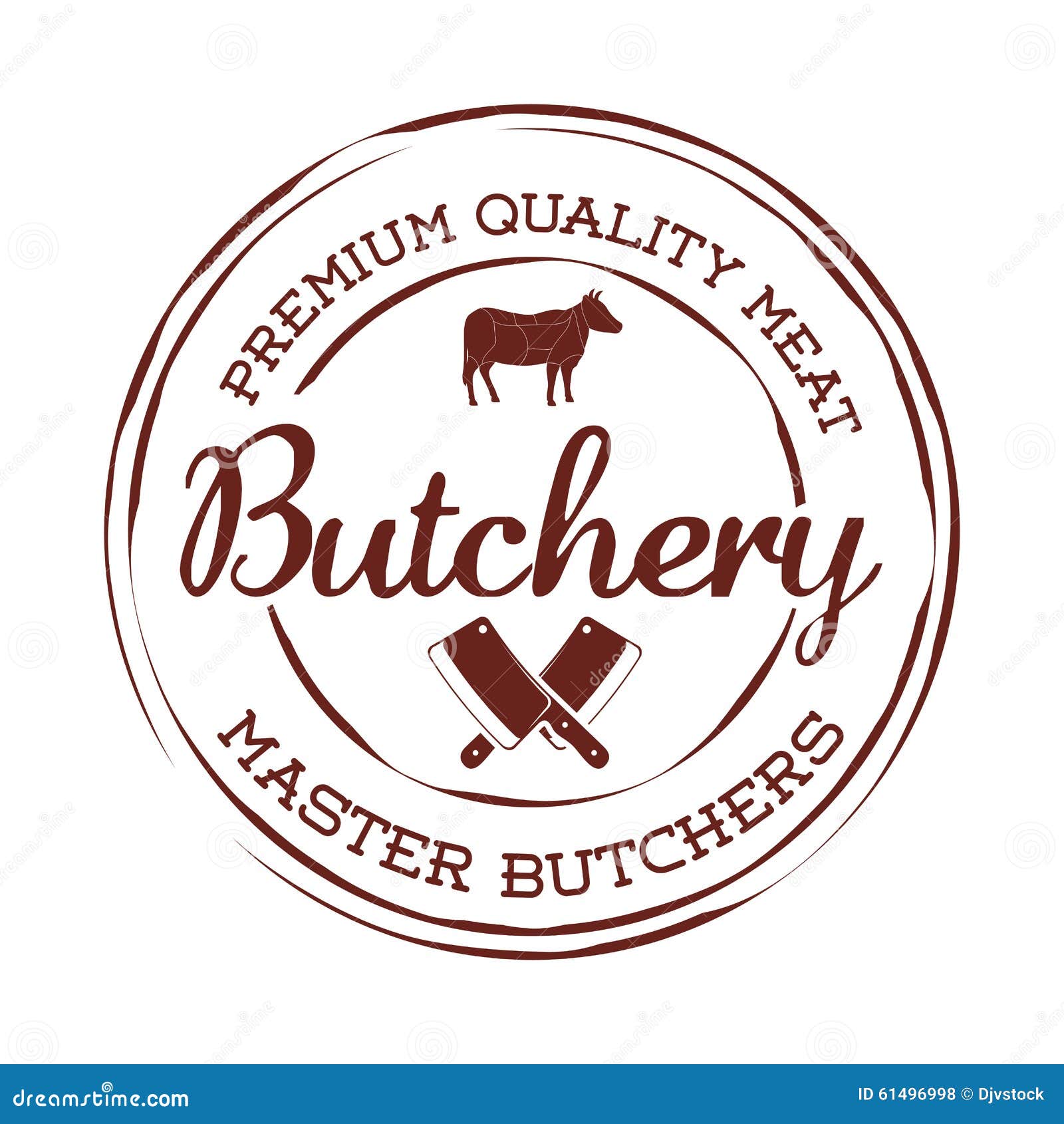 Slaughterhouse Or Butcher Shop Logo. Silhouette Of Cattle Divided Into ...