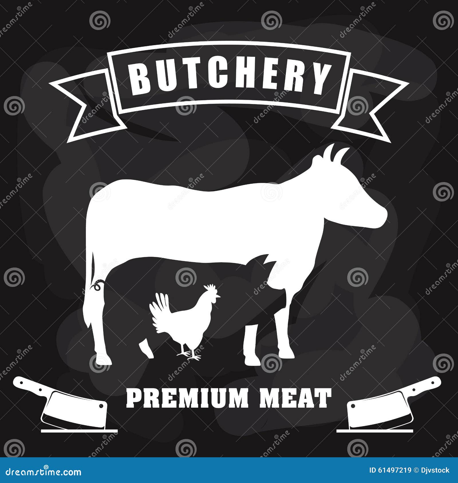 Butchery or butcher theme stock vector. Illustration of people - 61497219