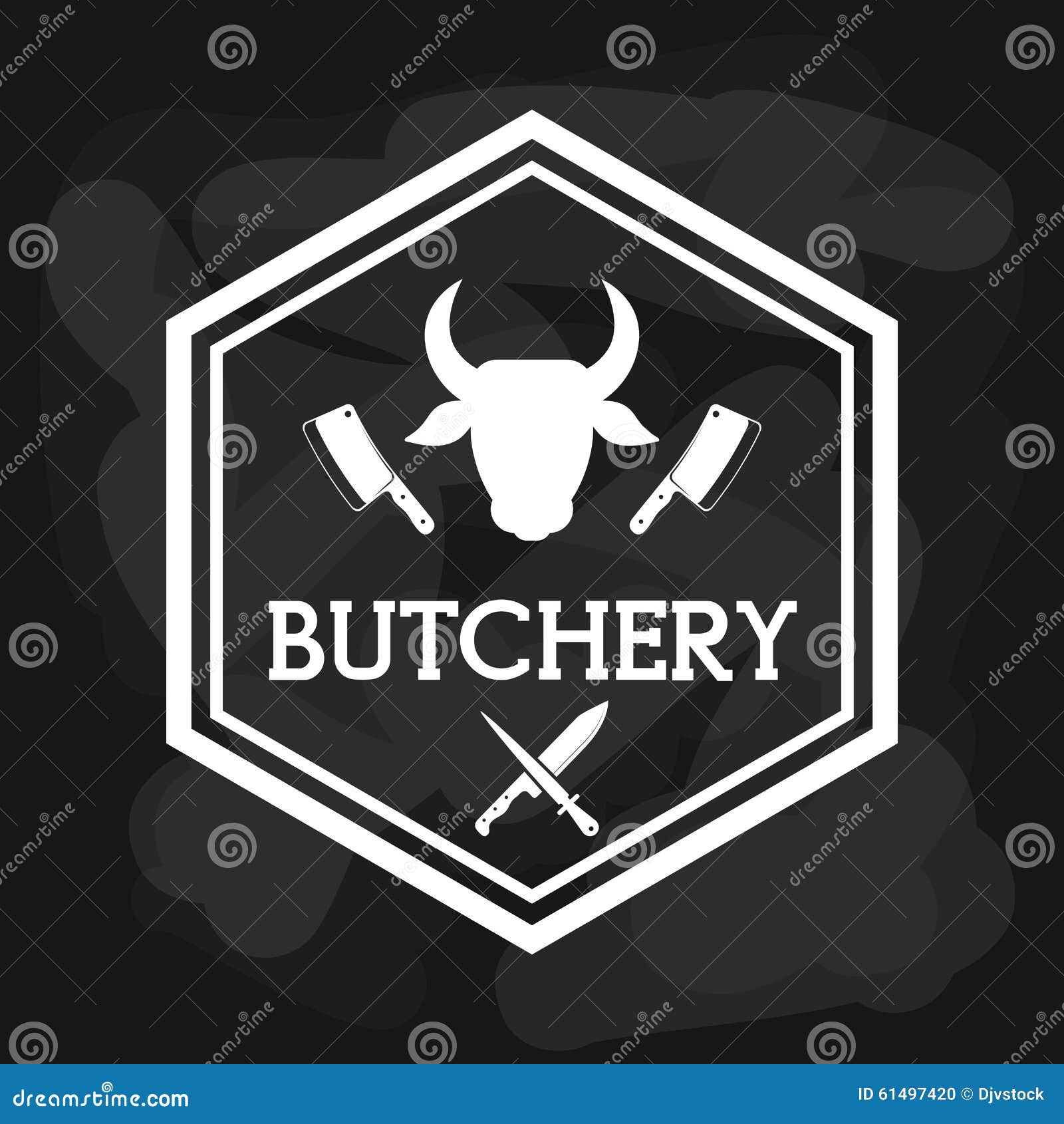 Butchery or butcher theme stock vector. Illustration of fresh - 61497420