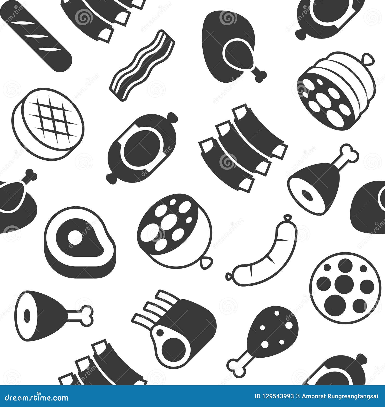 Butchery Meat Seamless Pattern for Wrapping Paper Gift, Backdrop Stock ...