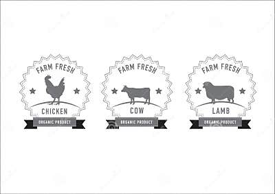 Butchery Meat Stamps and Labels Stock Vector - Illustration of graphic ...