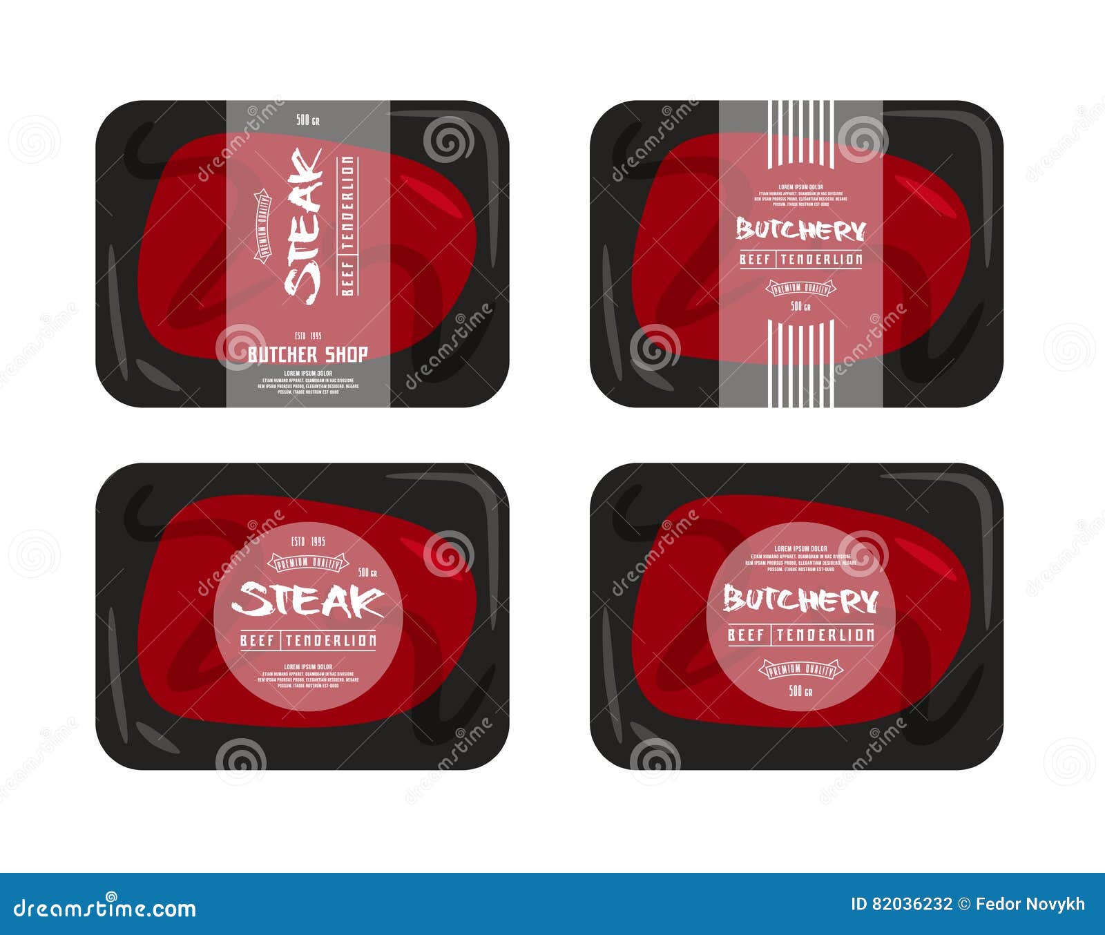 Butchery and Steak Label. Presentation on the Packaging of Meat Stock ...