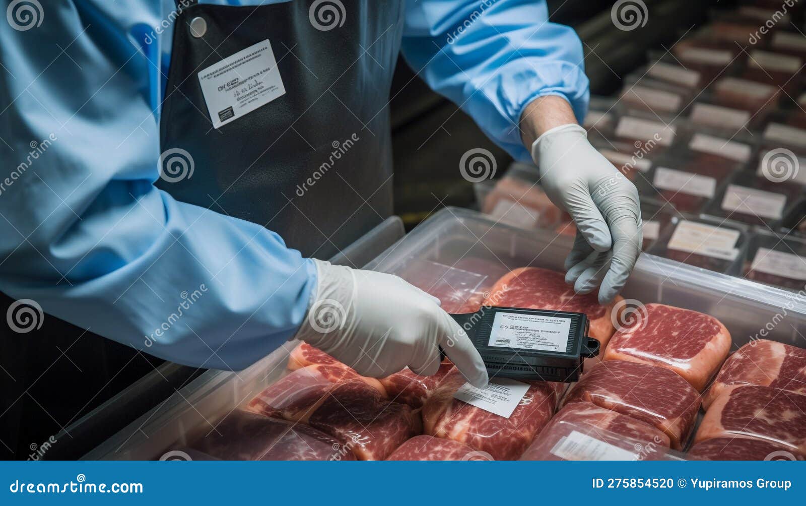 Butchery Worker with Meat Products Generated by AI Stock Illustration ...