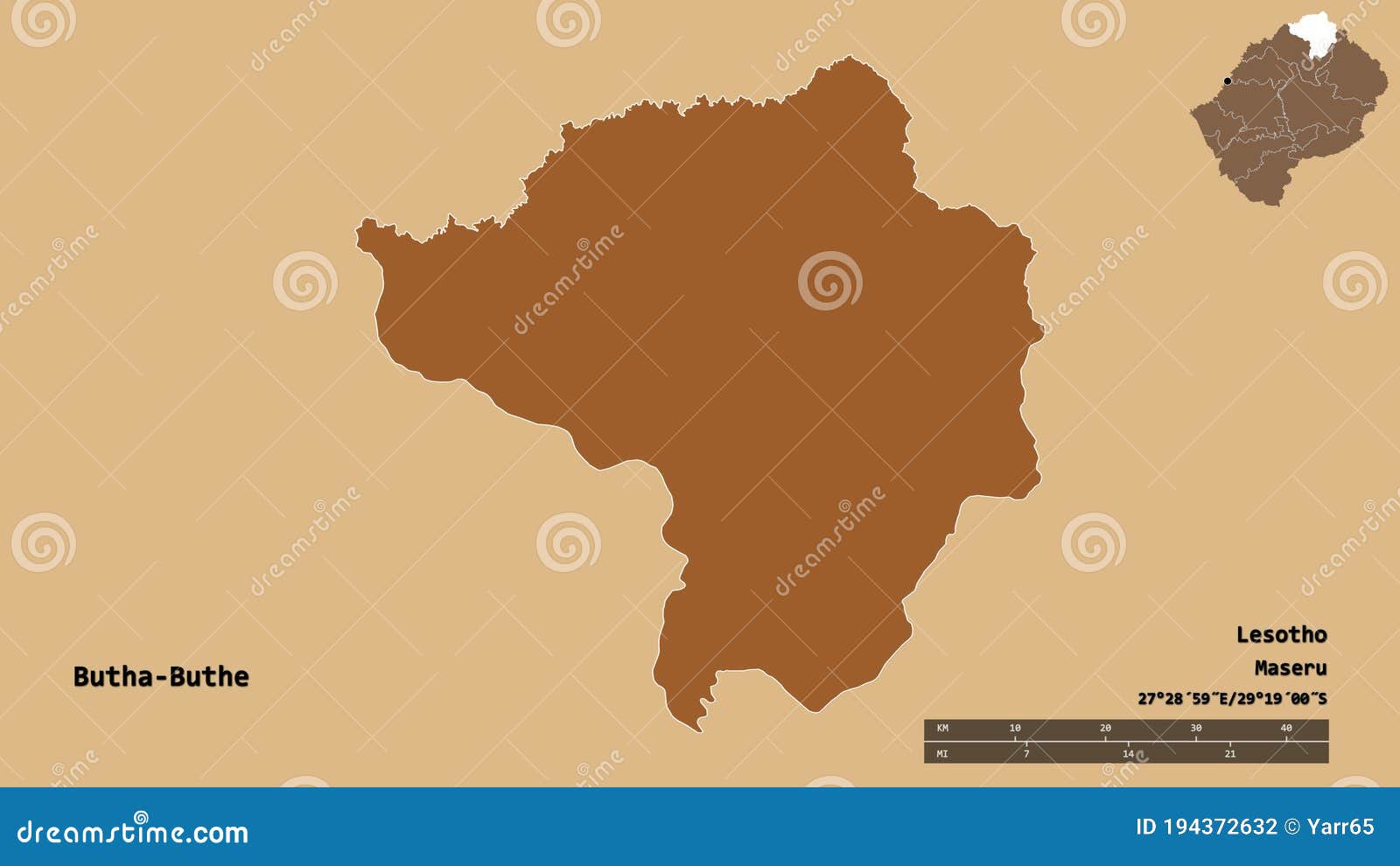 Butha-Buthe, District of Lesotho, Zoomed. Pattern Stock Illustration ...