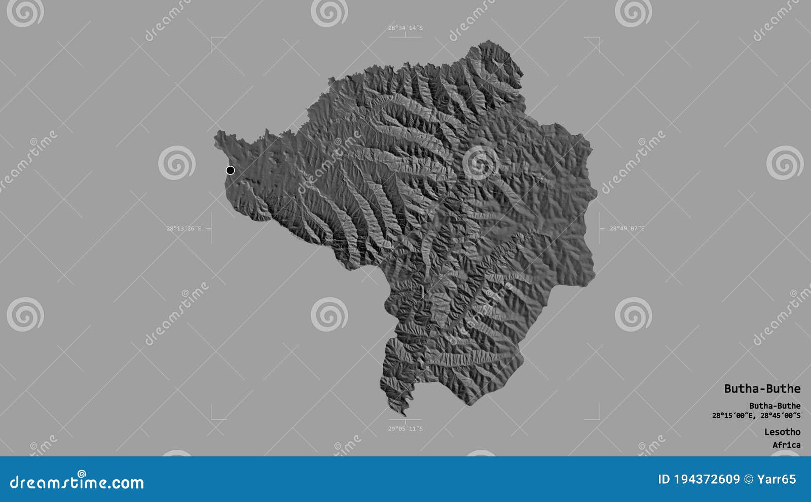 Butha-Buthe - Lesotho. Bounding Box. Bilevel Stock Illustration ...