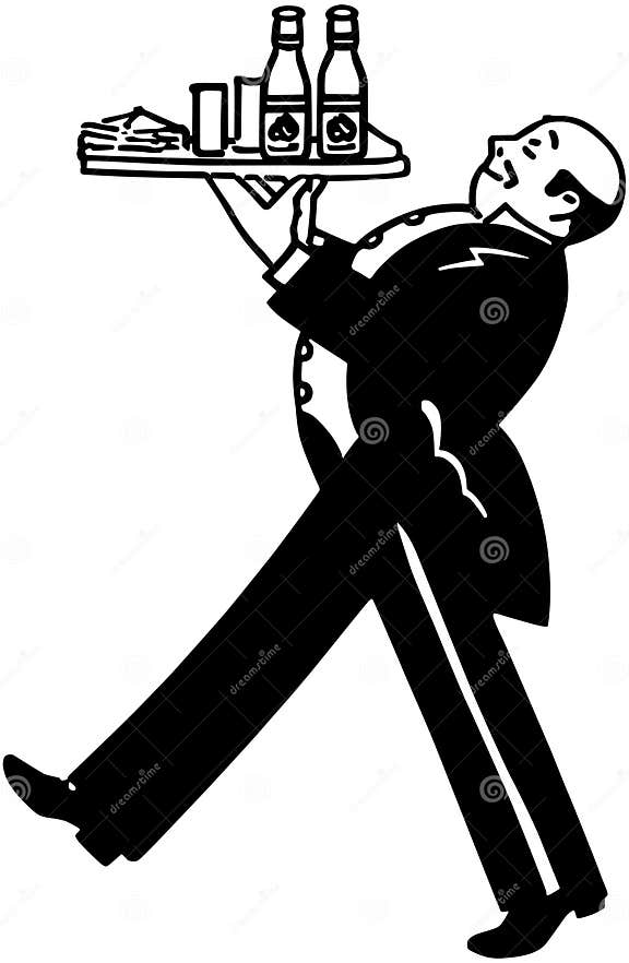 Butler stock vector. Illustration of customers, dinners - 42098867