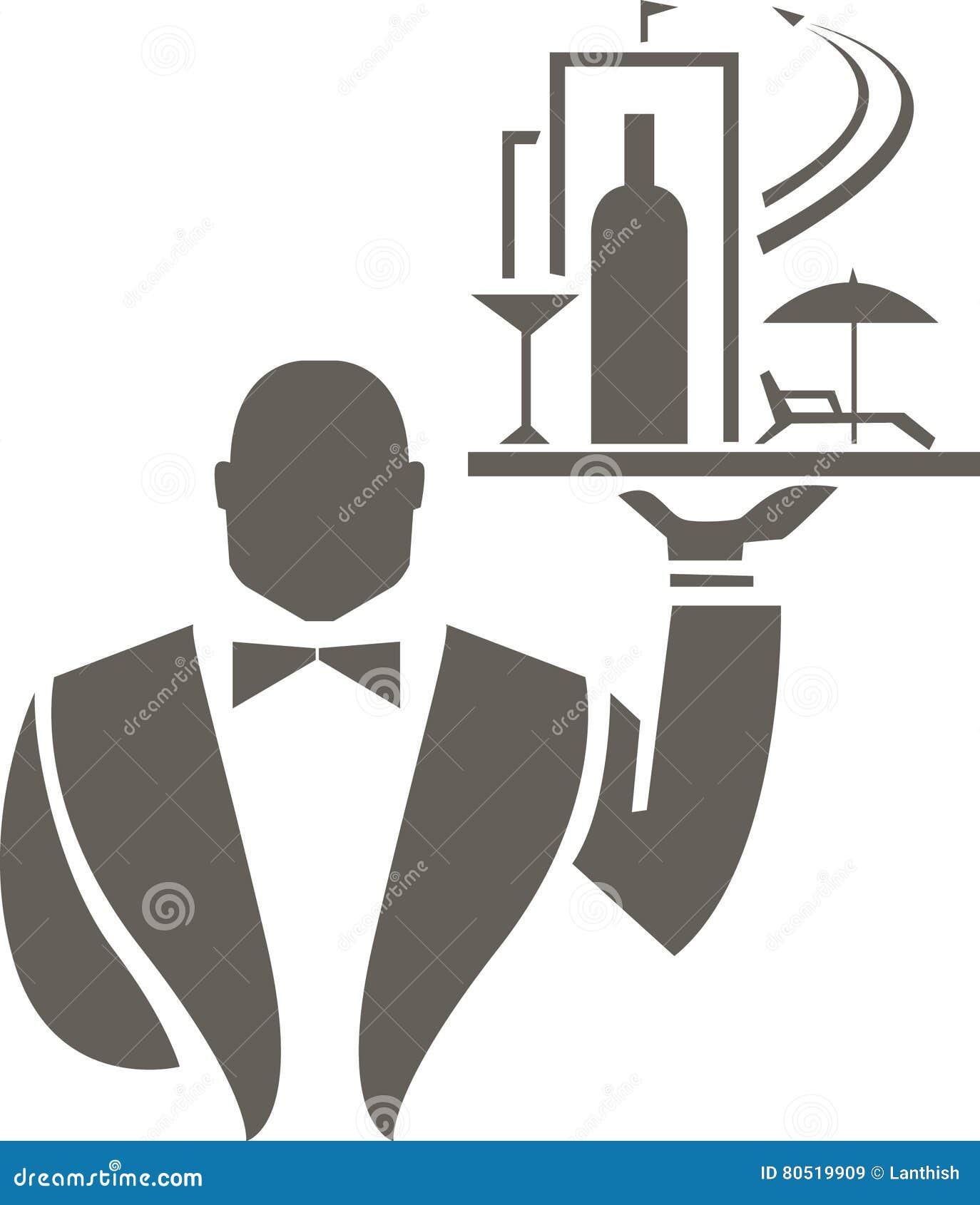 Butler vector illustratie. Illustration of kokosnoot - 80519909