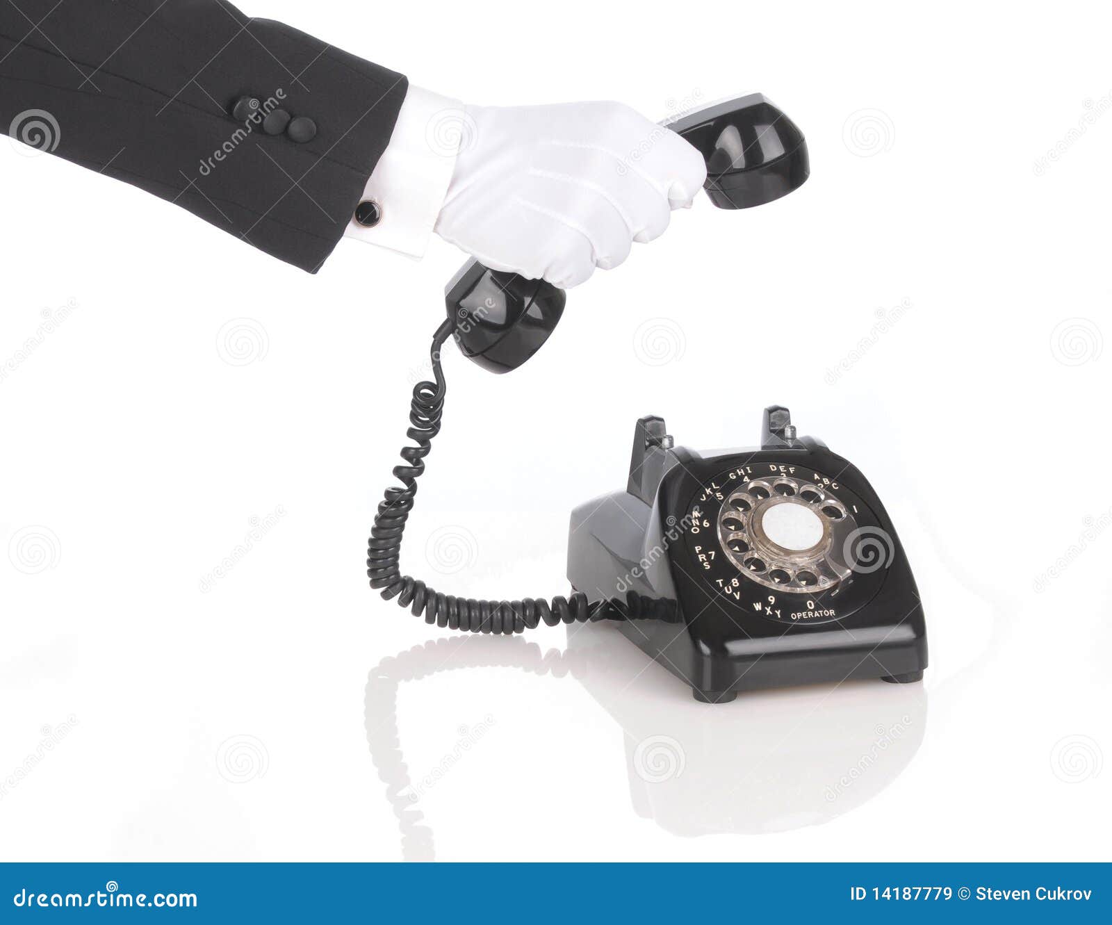 Butler answering phone stock image. Image of communication - 14187779