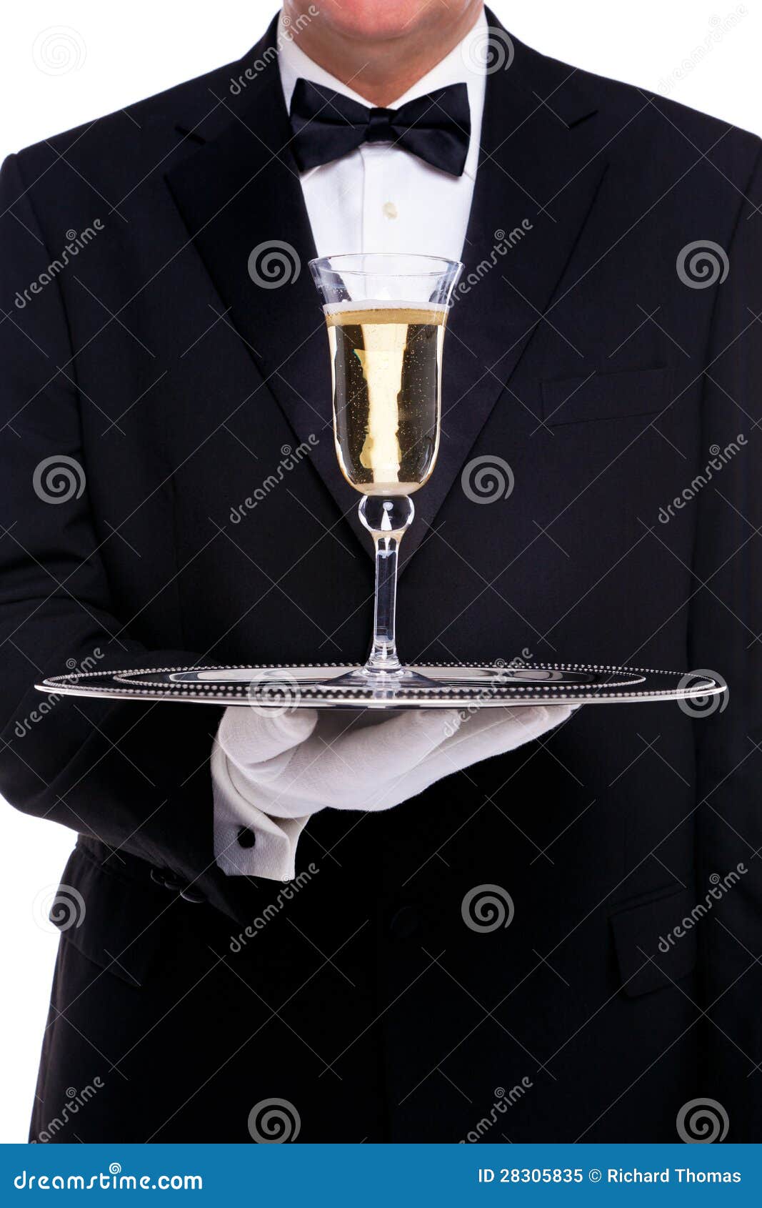 Butler, Der Ein Glas Champagner Dient Stockbild - Bild von ...