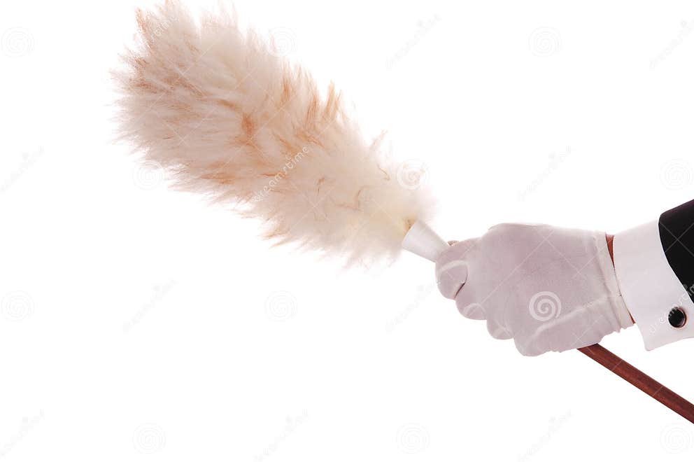Butler with Duster stock photo. Image of fashioned, waiter - 5025622
