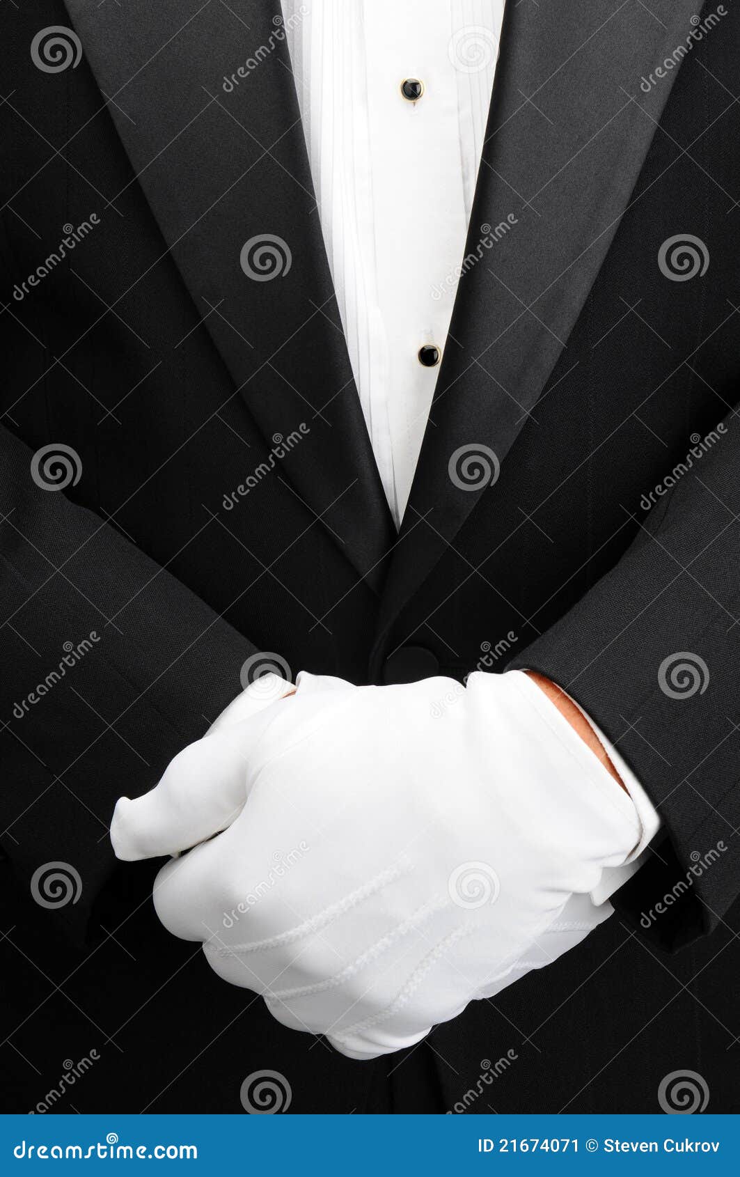 Butler with Hands in Front of Body Stock Image - Image of hospitality ...