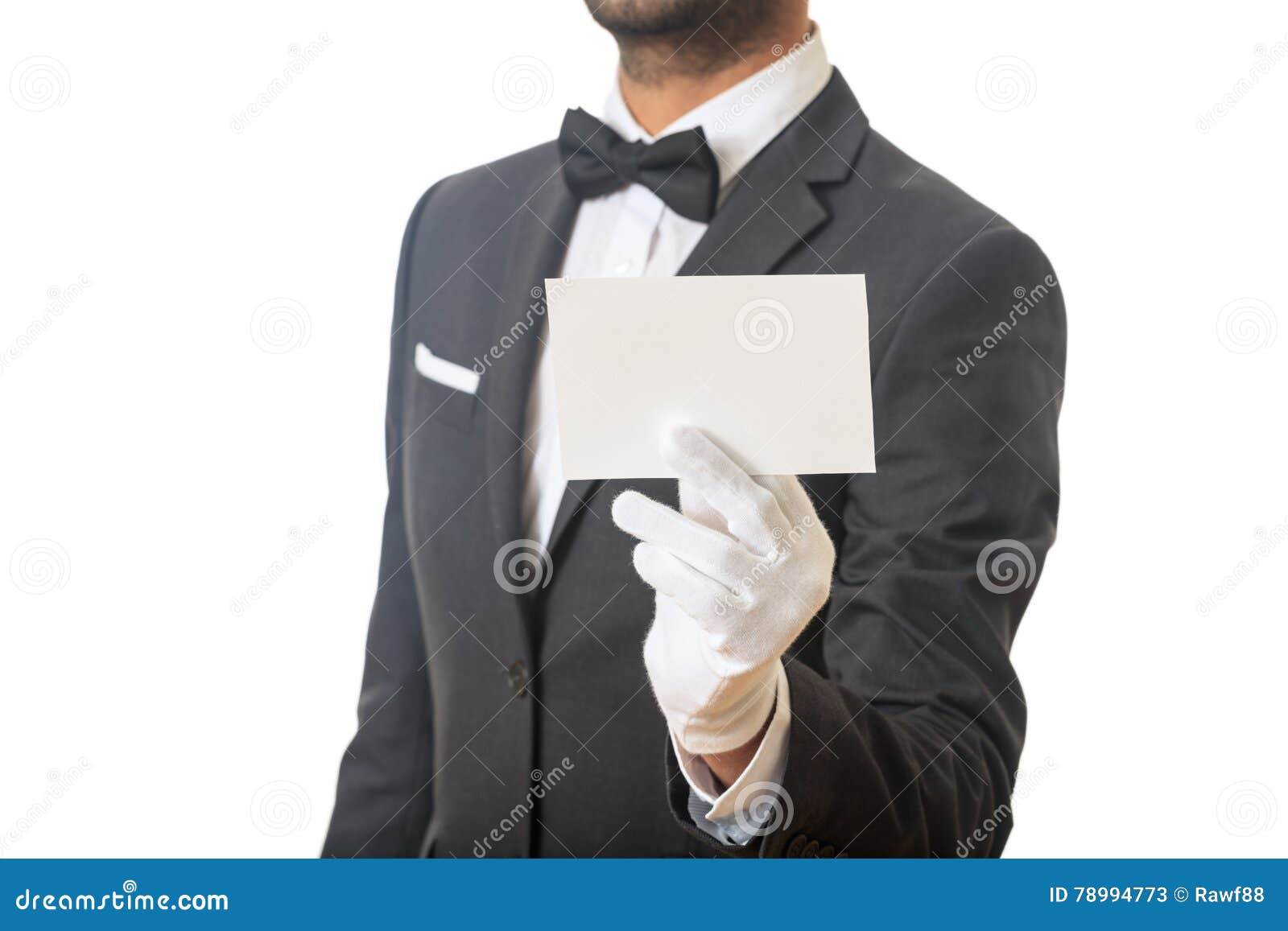 Butler Holding a Blank Card Stock Image - Image of hotel, butler: 78994773