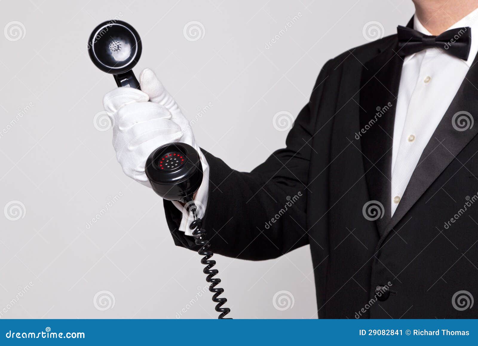 Butler Holding a Phone Handset Stock Image - Image of servant, valet ...