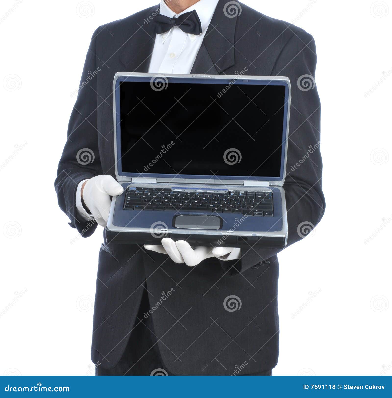 Butler with Laptop stock photo. Image of butler, person - 7691118