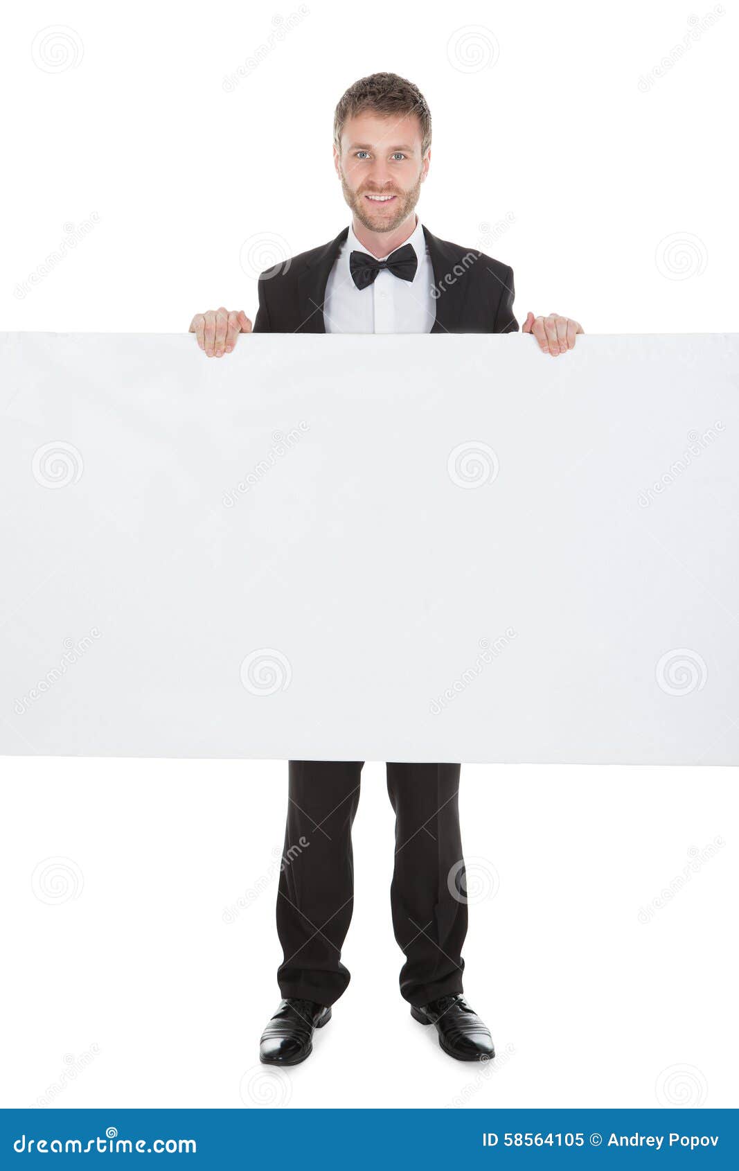 Butler Looking at Blank Billboard Stock Image - Image of looking ...