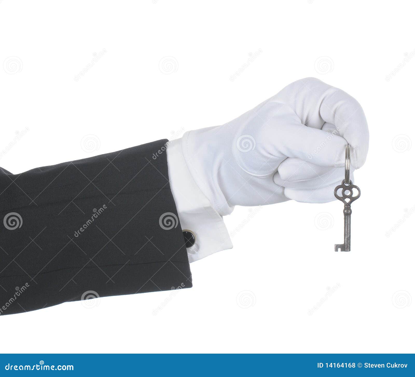 Butler mit alter Taste stockfoto. Bild von herr, jacke - 14164168