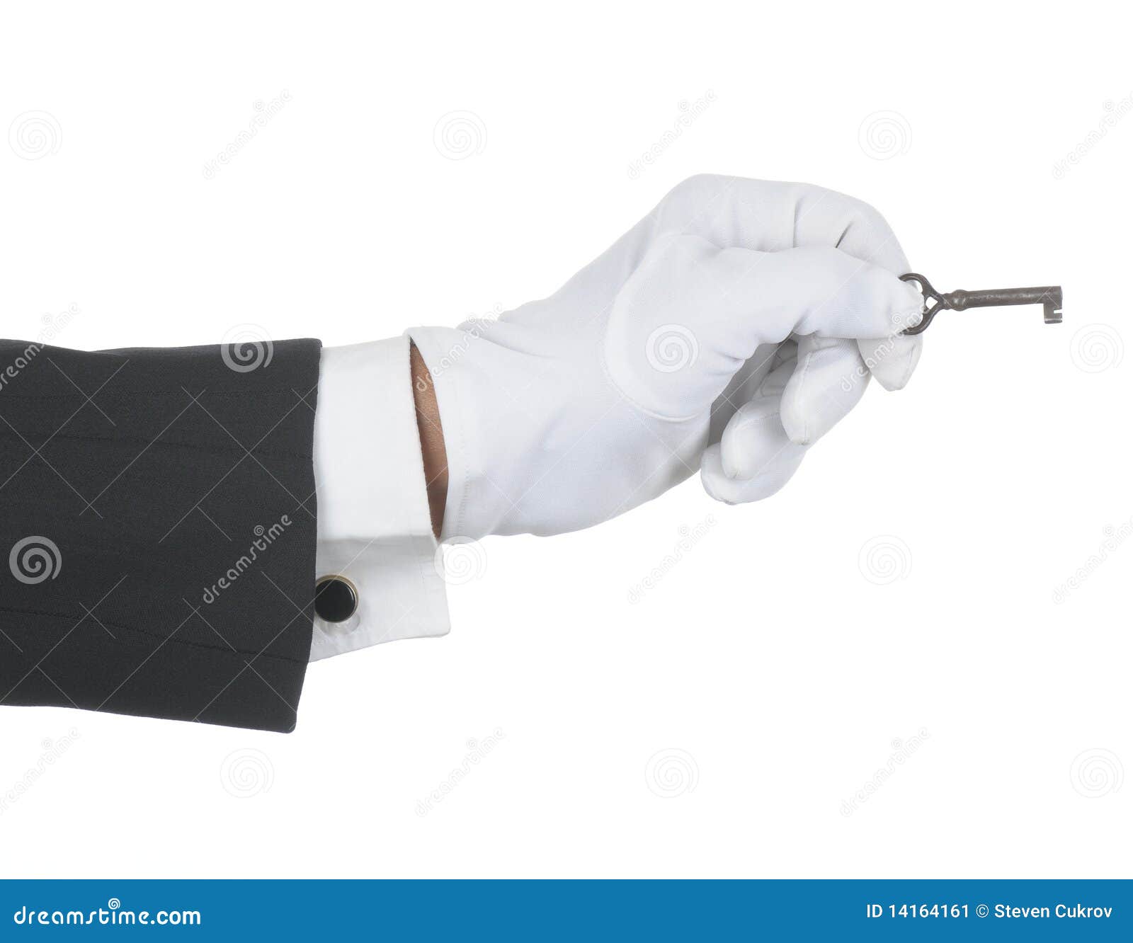 Butler with Old Key stock image. Image of gloves, butler - 14164161