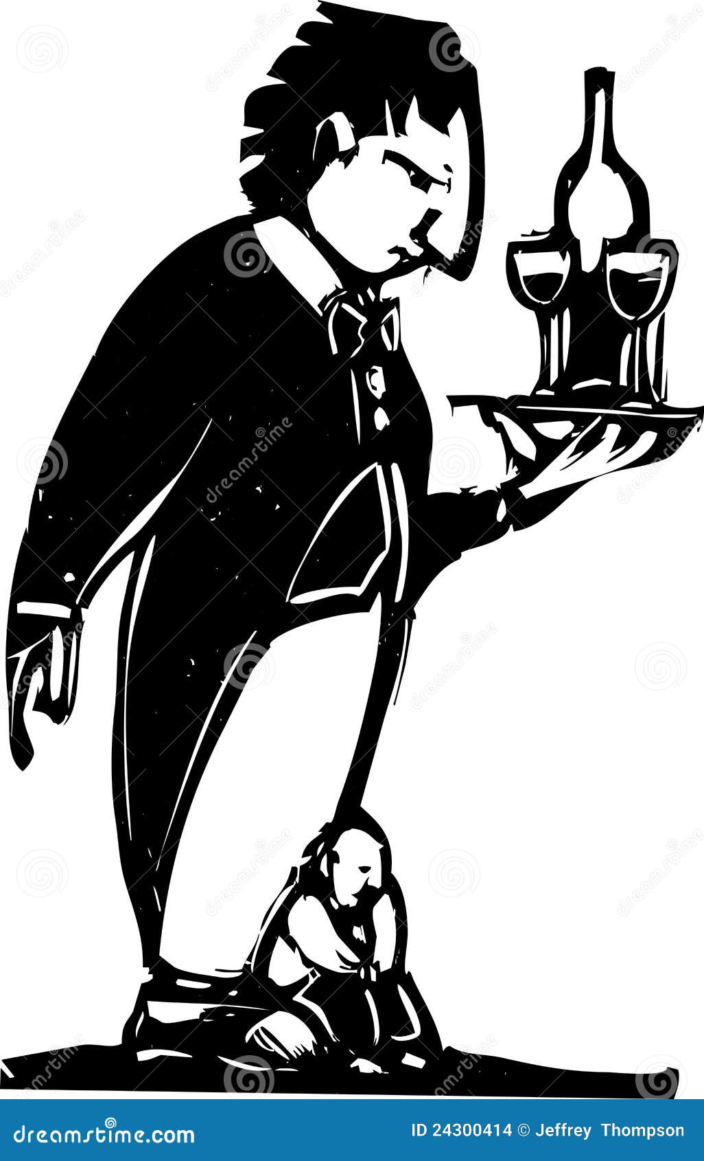 Butler Serving Tray Vector Illustration | CartoonDealer.com #150579432