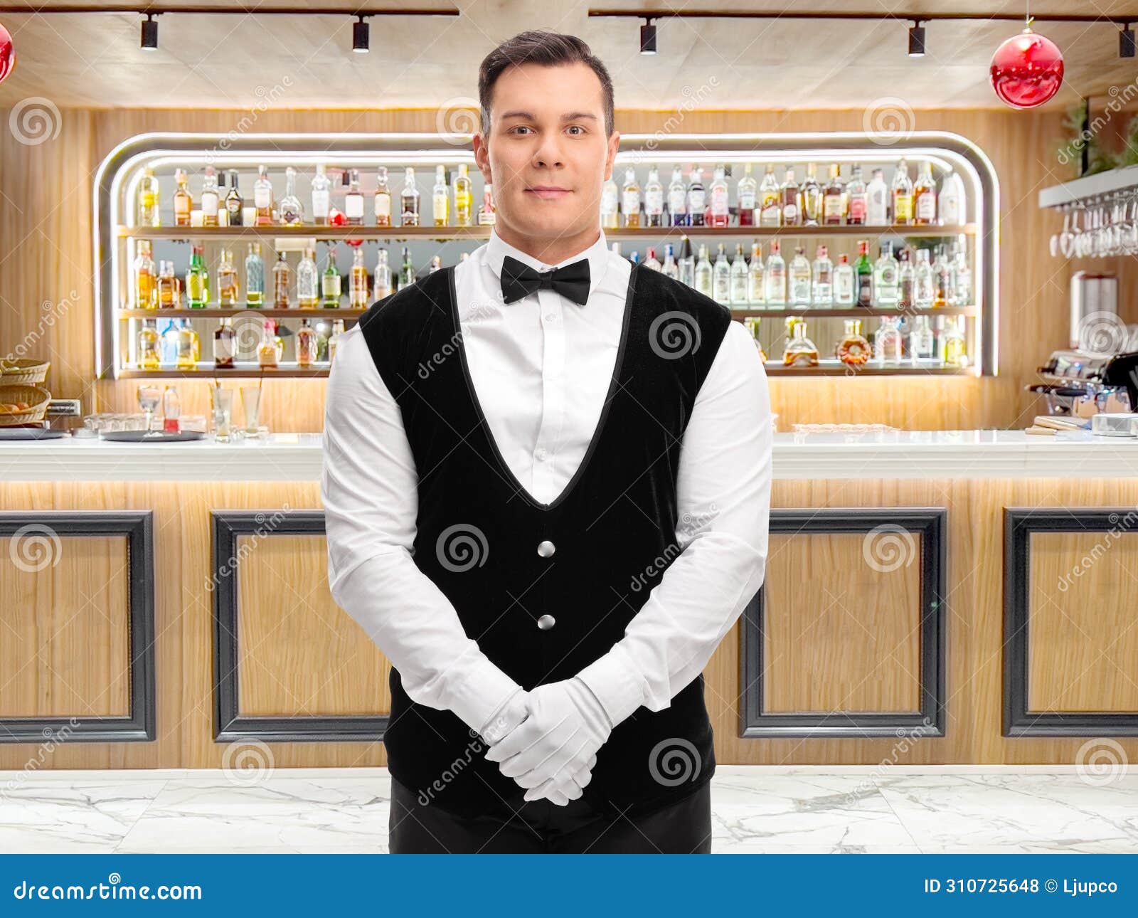 Butler Posing at a Hotel Lobby Stock Photo - Image of butler, service ...