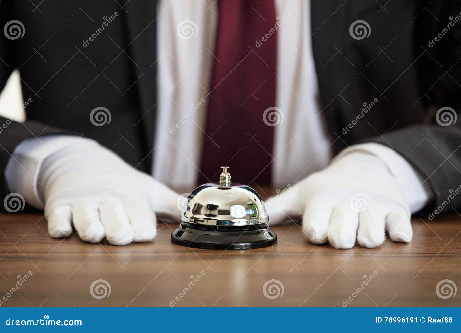 Butler Service Bell on a Wooden Desk Stock Image - Image of customer ...
