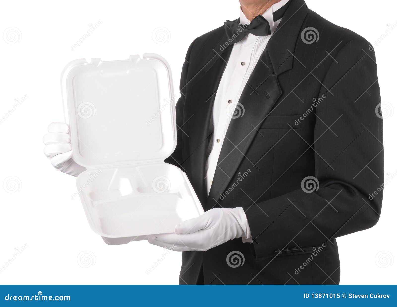 Butler with Take-out Food Container Stock Image - Image of waiter ...