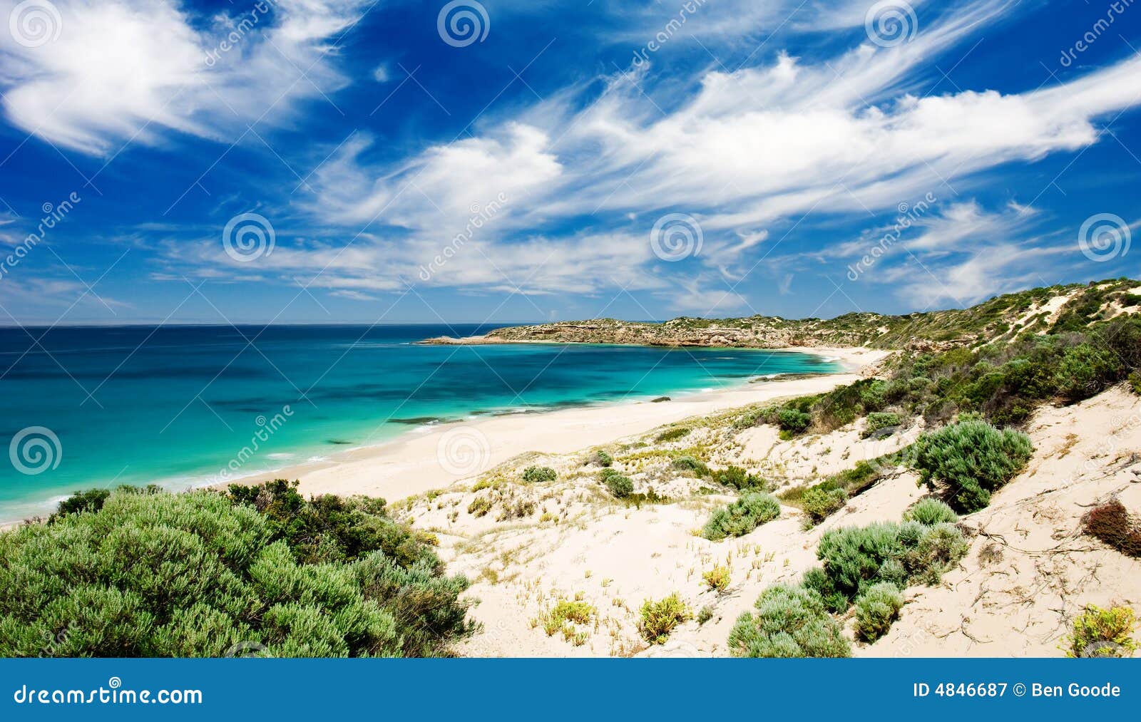 Butlers Beach stock image. Image of untouched, clouds - 4846687