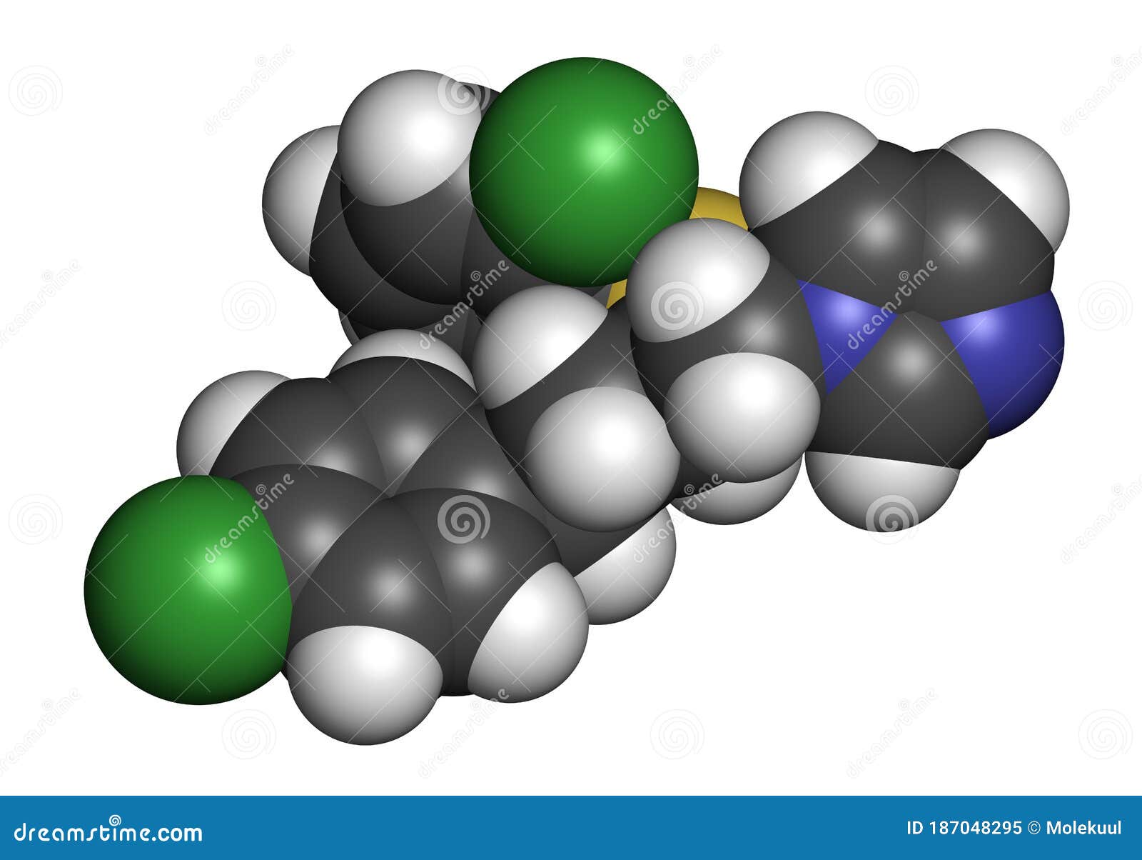 Butoconazole Antifungal Drug Molecule. 3D Rendering Stock Illustration ...