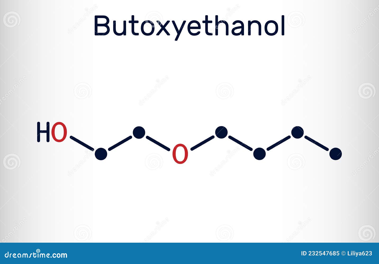 2-Butoxyethanol, Butoxyethanol Molecule. it is Primary Alcohol and ...