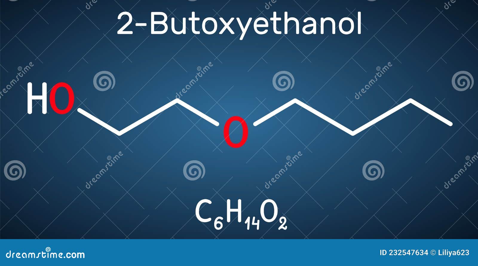 2-Butoxyethanol, Butoxyethanol Molecule. it is Primary Alcohol and ...