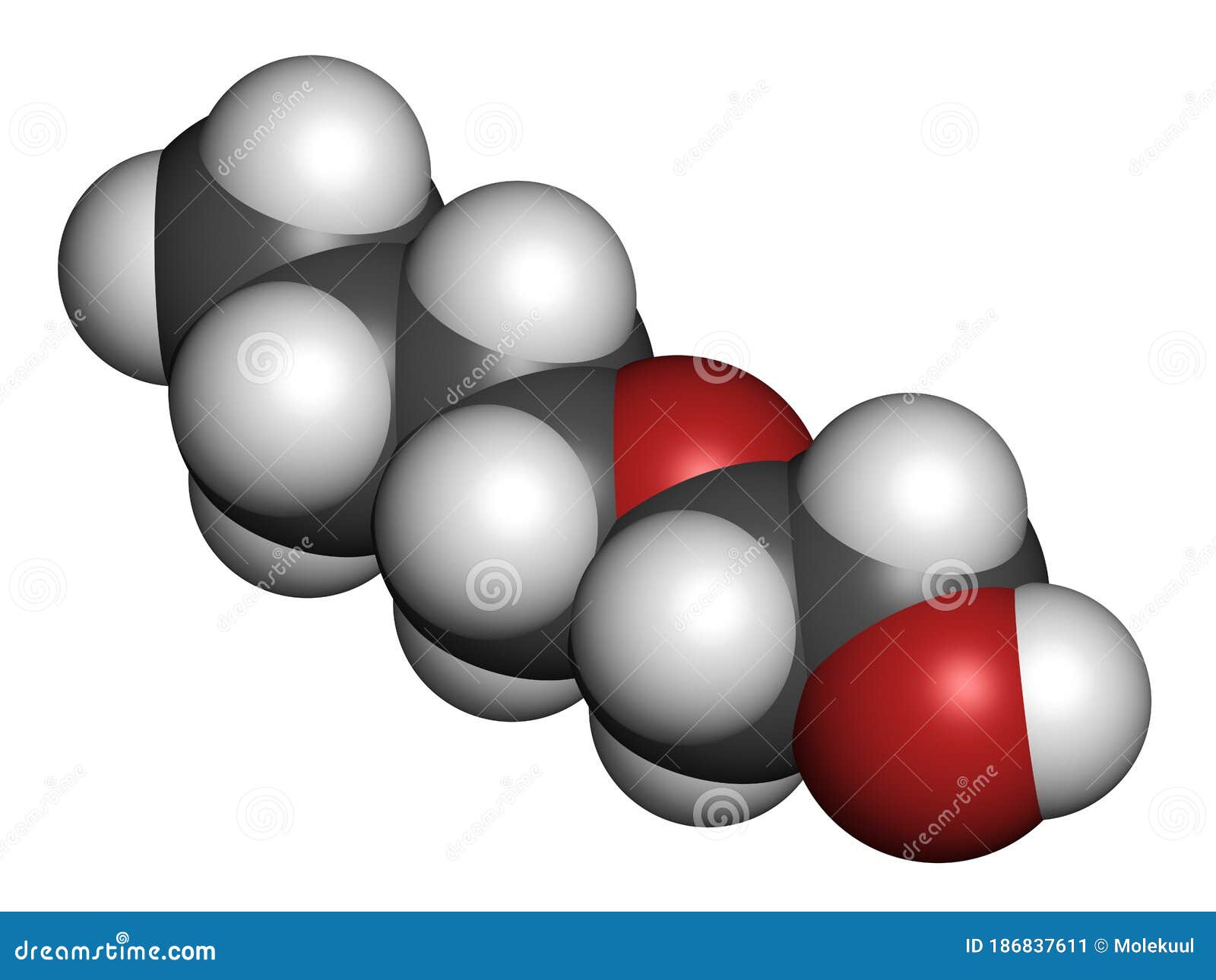 2-Butoxyethanol Solvent and Surfactant Molecule. 3D Rendering Stock ...