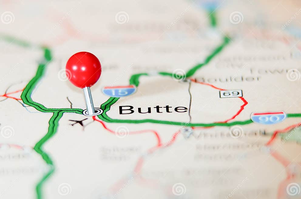 Butte city pin stock image. Image of plan, america, cold - 41137853