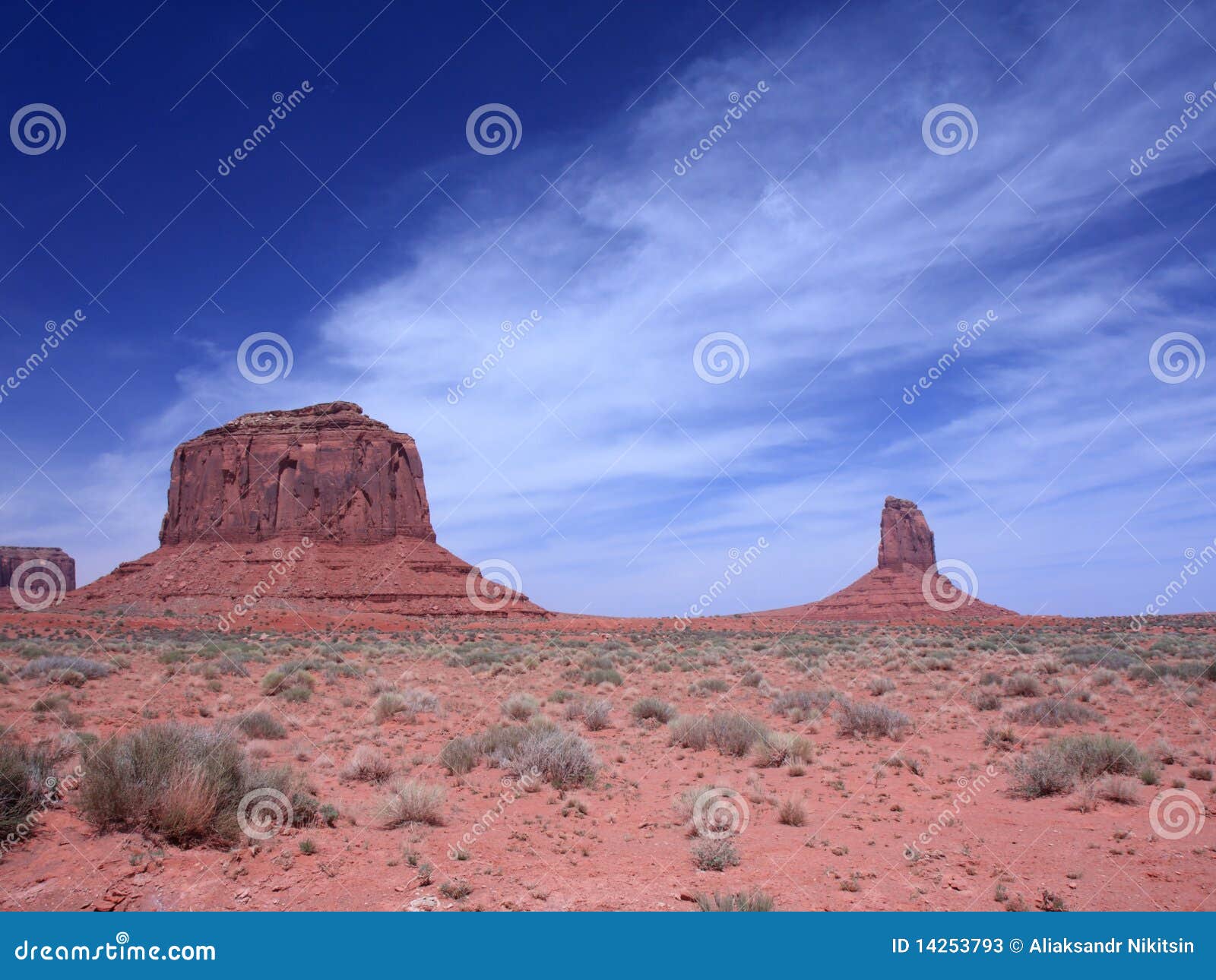 Butte in the Desert of Monument Valley Stock Image - Image of ...