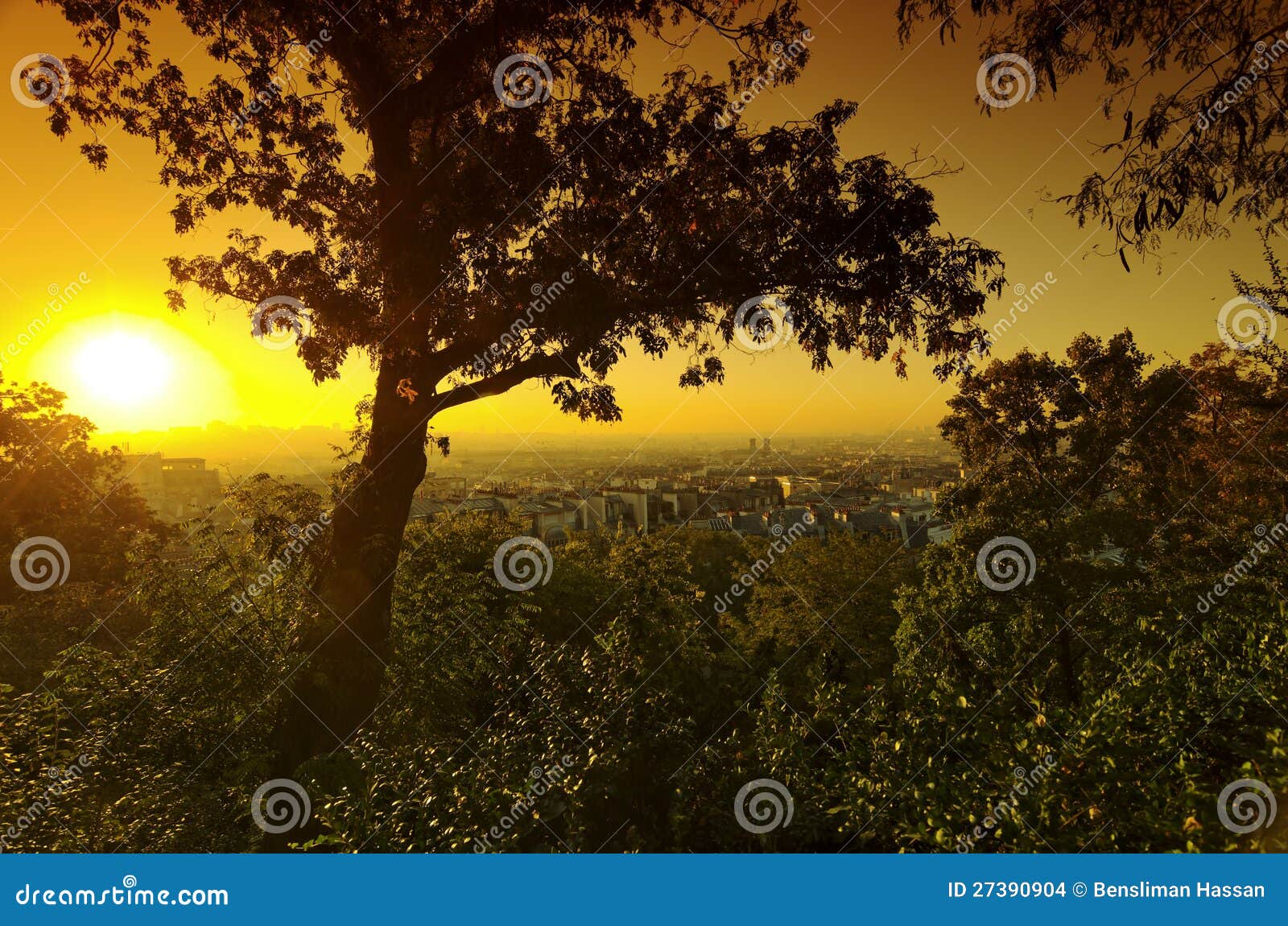 Butte montmarte sunset stock photo. Image of paris, france - 27390904