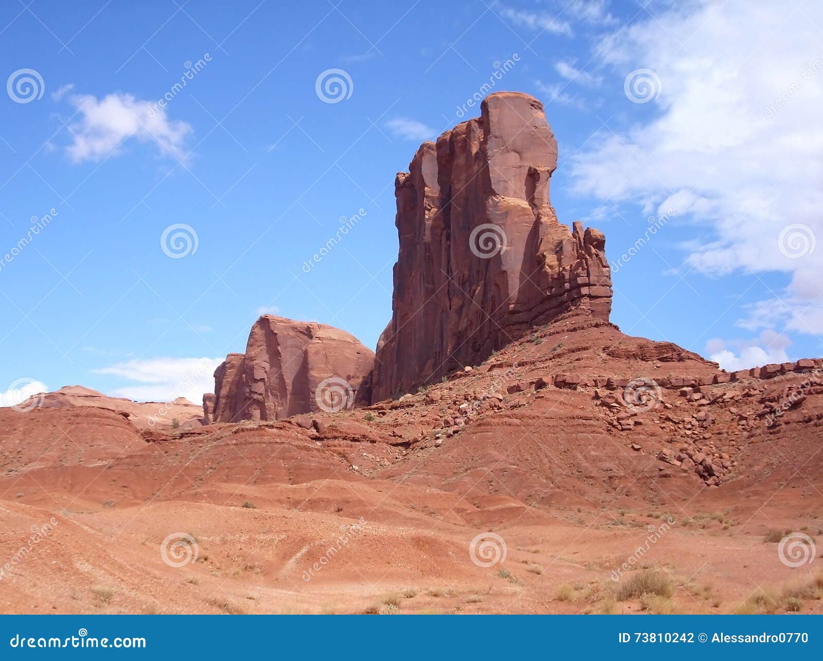 Butte in Monument Valley stock photo. Image of clouds - 73810242
