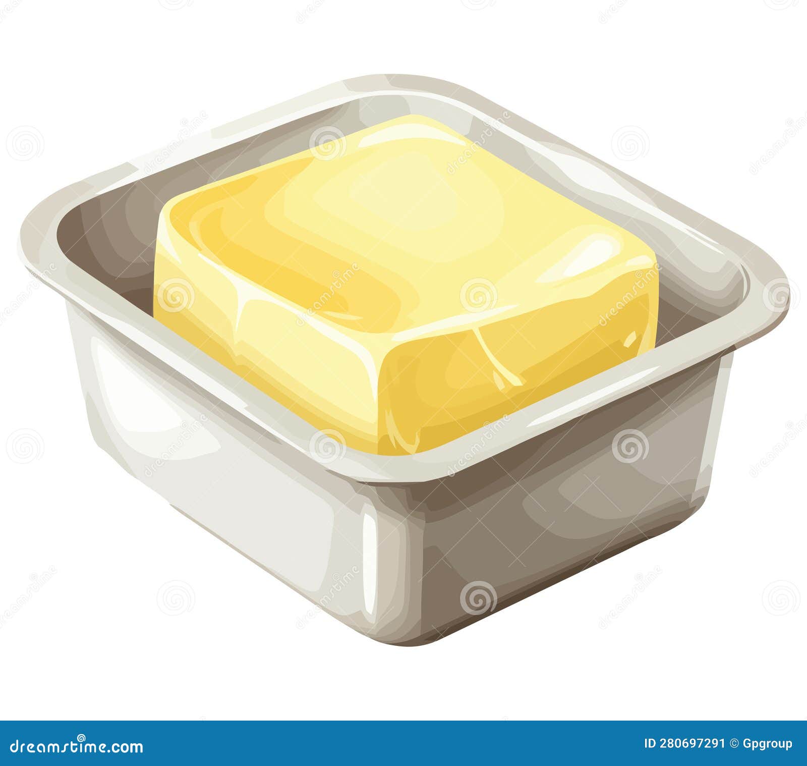 Butter Block Illustration Vector Stock Vector - Illustration of dairy ...