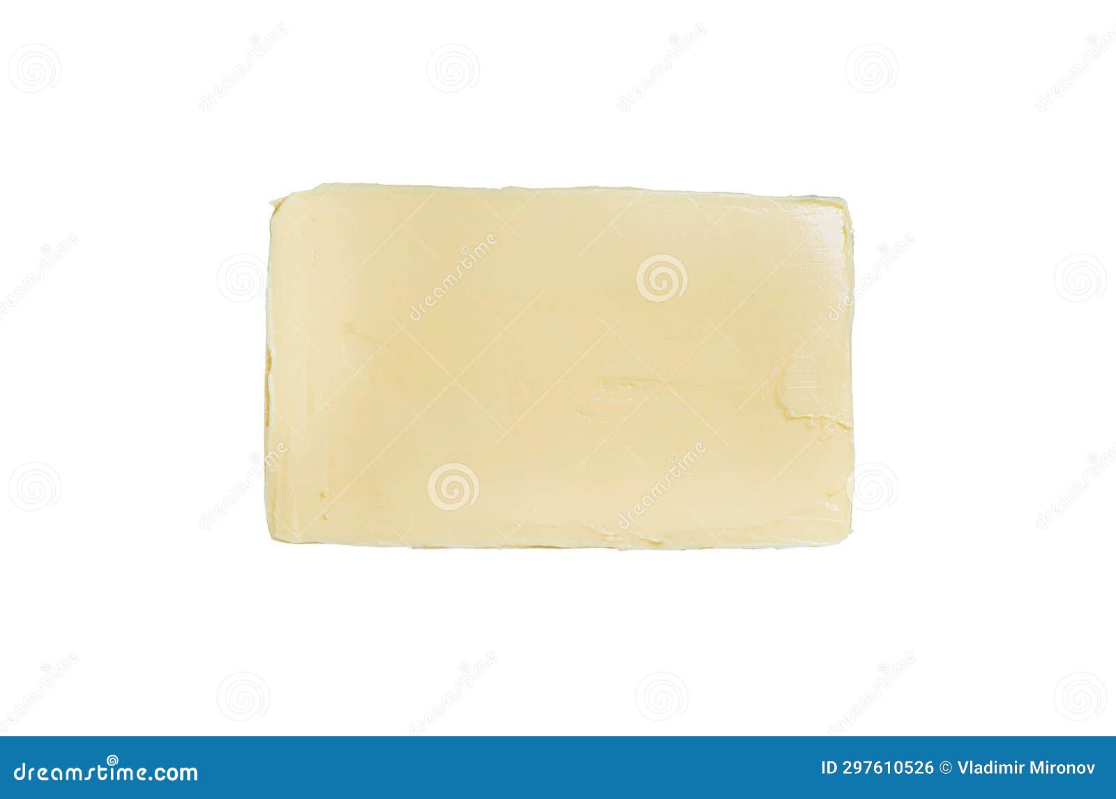 Butter Block in Steel Kitchen Tray. Isolated, White Background. Stock ...
