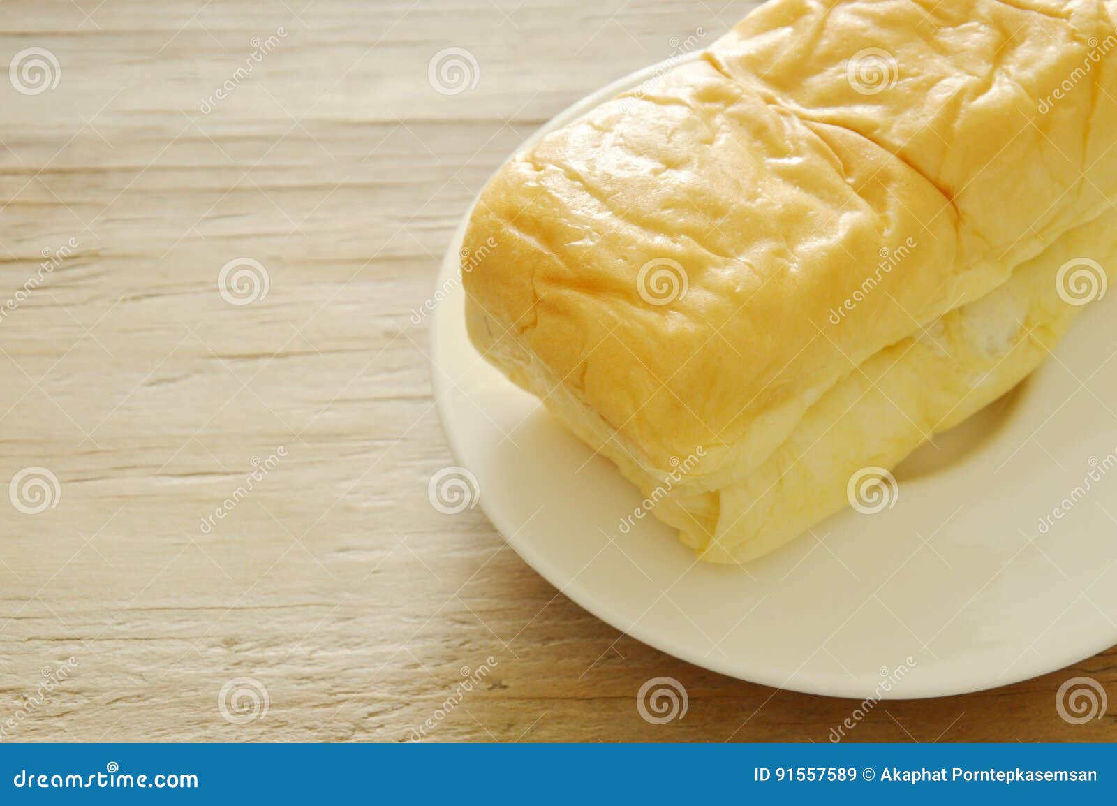 Butter bread loaf on plate stock image. Image of carbohydrate - 91557589