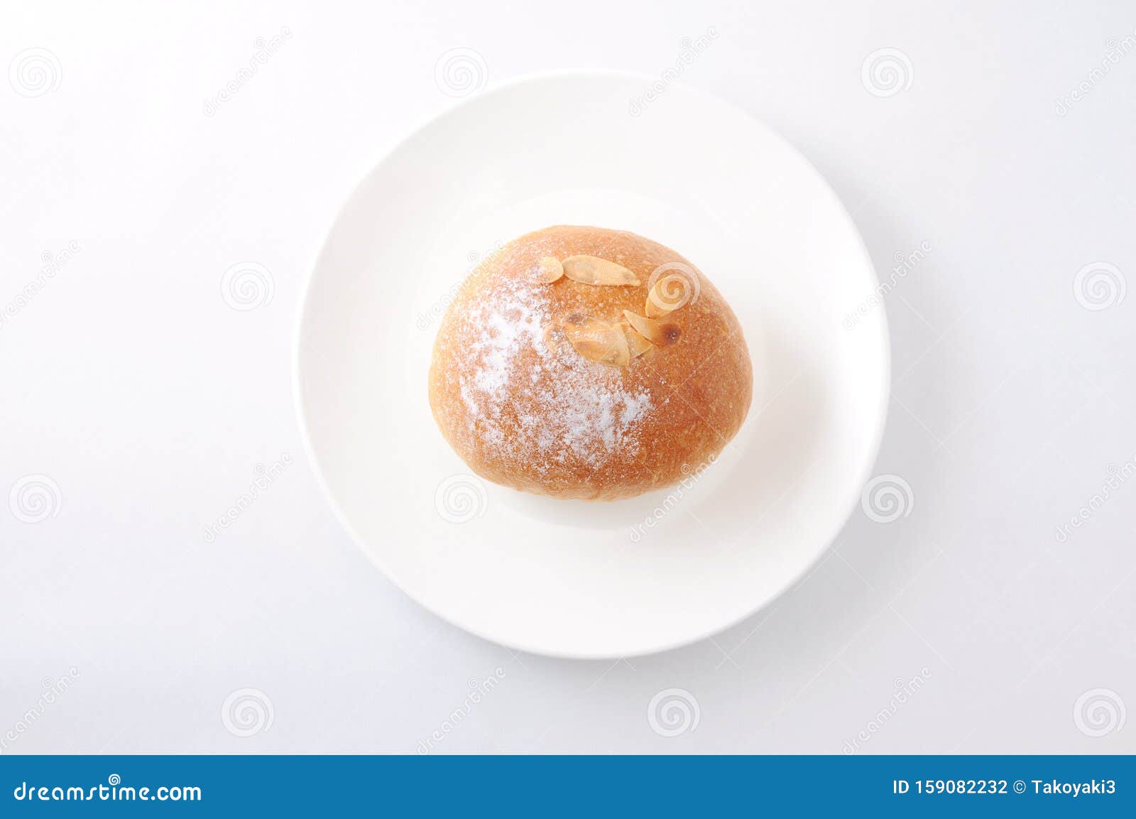 Butter Bread Roll on a Plate on White Background Stock Photo - Image of ...