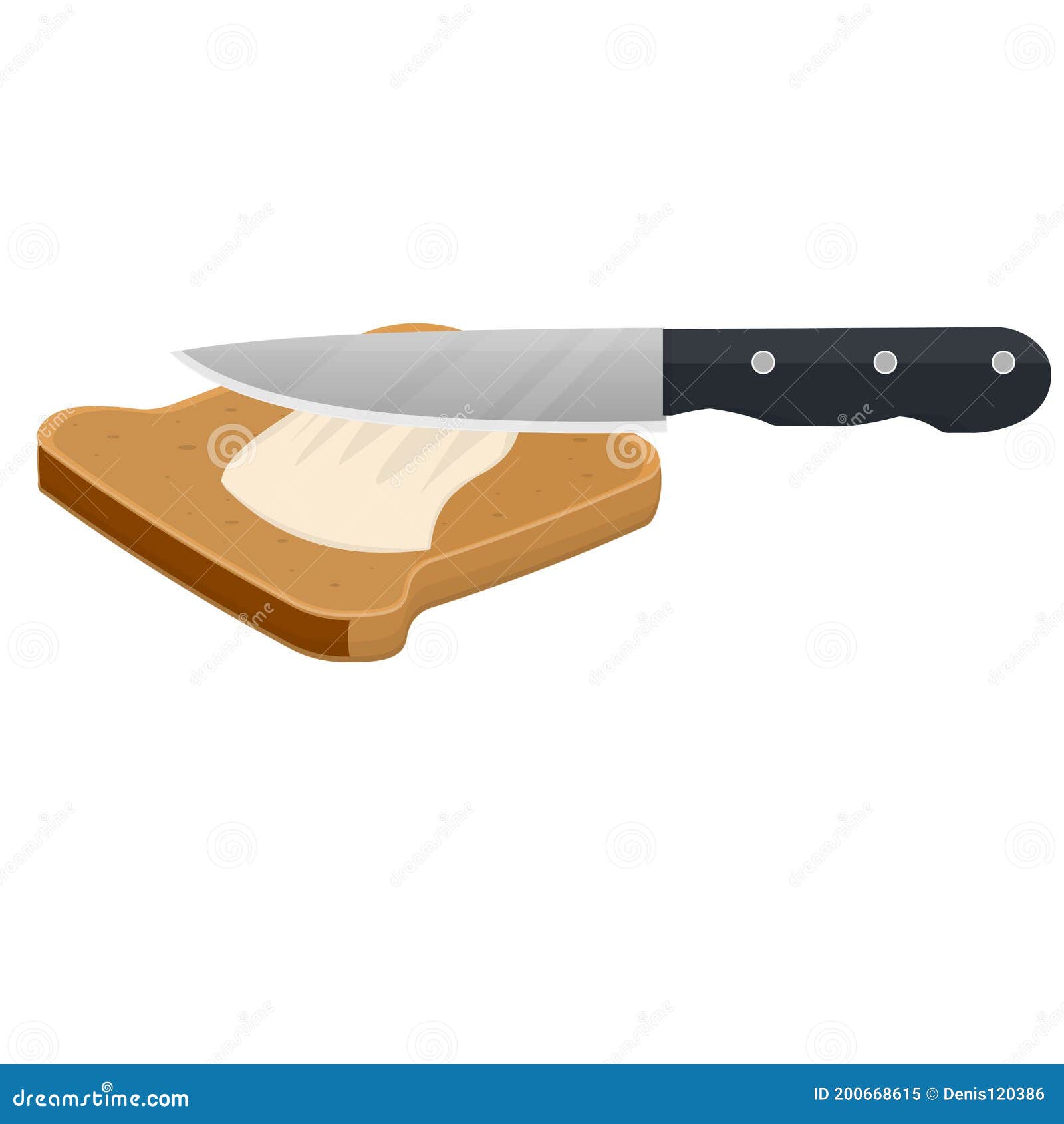 Butter on Bread. Spread Butter on Bread, Vector Illustration Stock ...