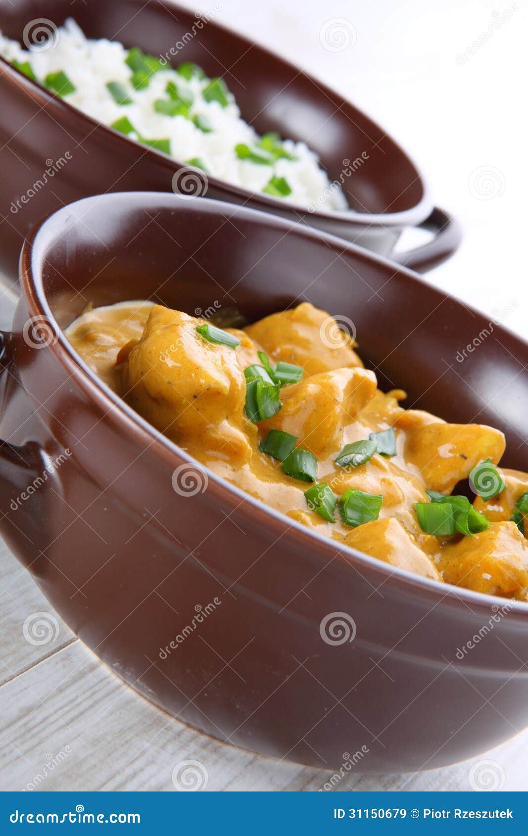 Butter Chicken Curry with Basmati Rice. Stock Image - Image of butter ...